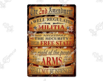 2nd Amendment Metal Sign, 2nd Amendment Sign, Second Amendment Sign ...