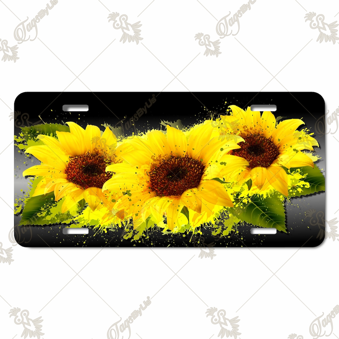 Stunning Sunflowers License Plate With Optional Matching Key Chain - Etsy