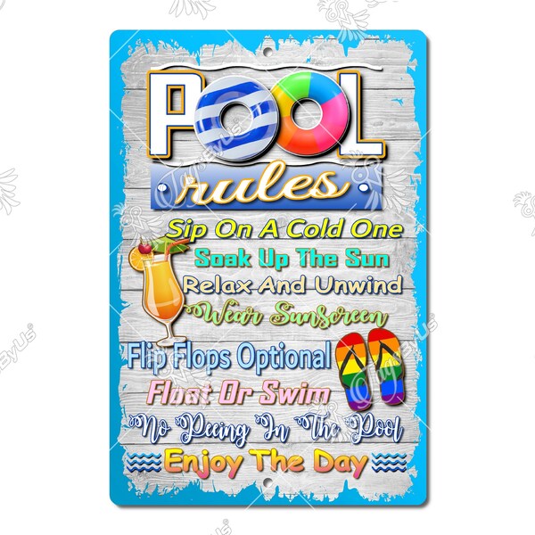 Pool Rules - Etsy