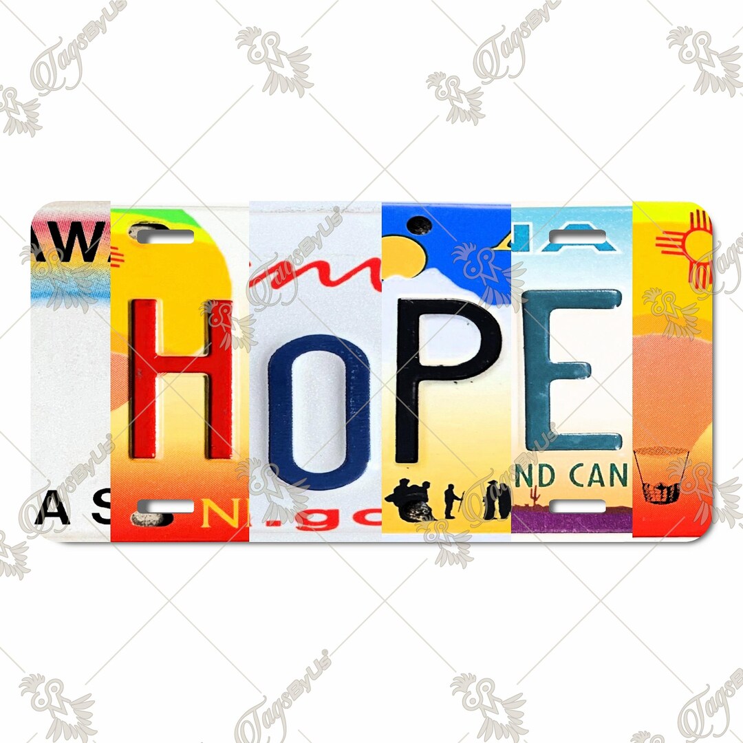 Hope License Plate – Inspirational Auto Tag – Vintage Style ...