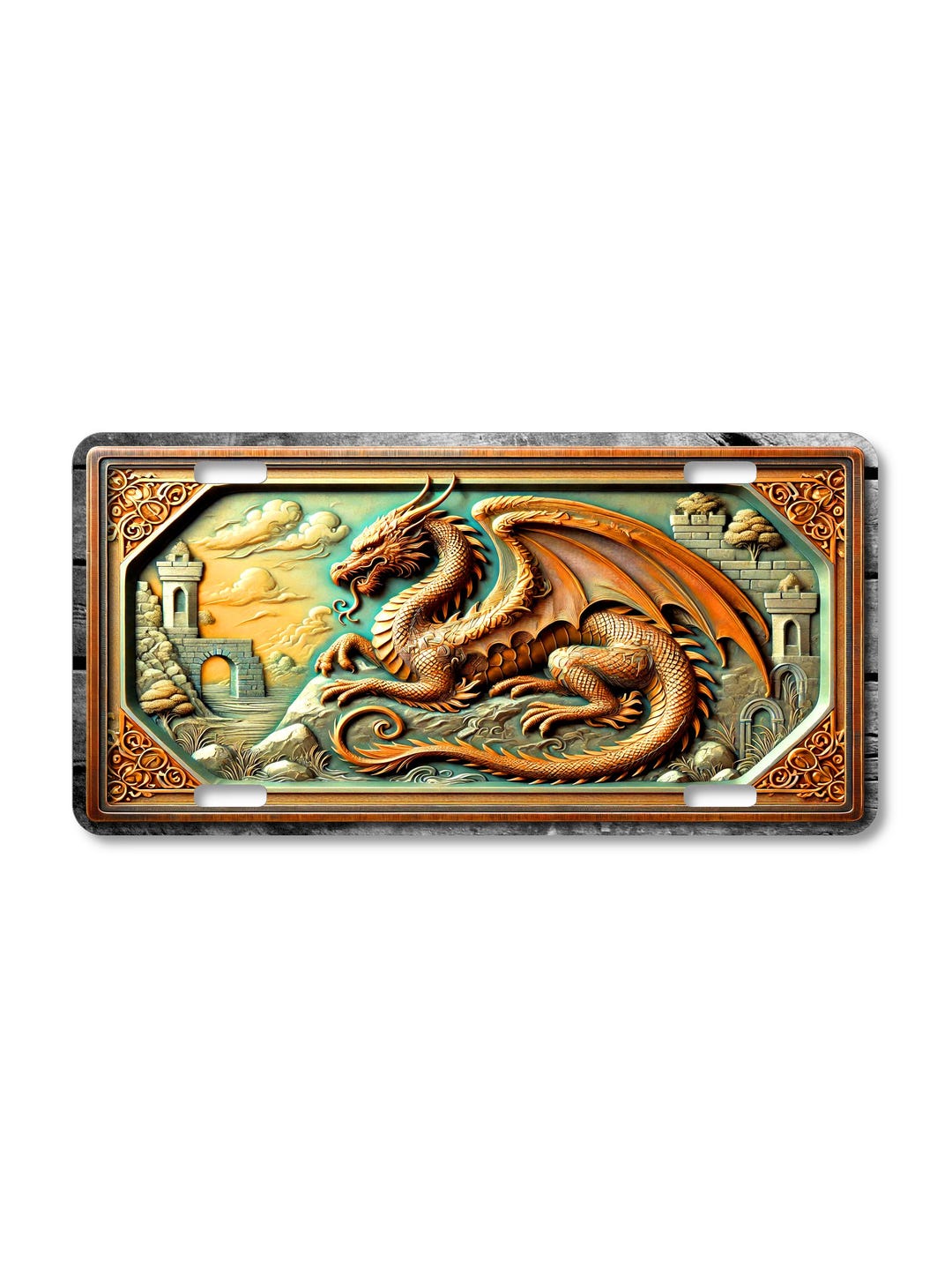 Fantasy Dragon License Plate - Flat Printed Car Tag - Etsy