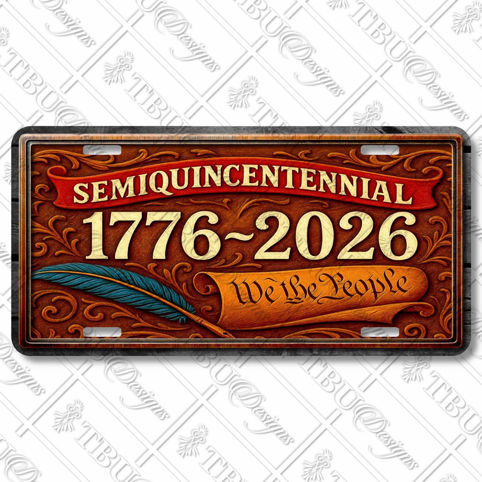 250th Anniversary License Plate: Patriotic USA Semiquincentennial ...