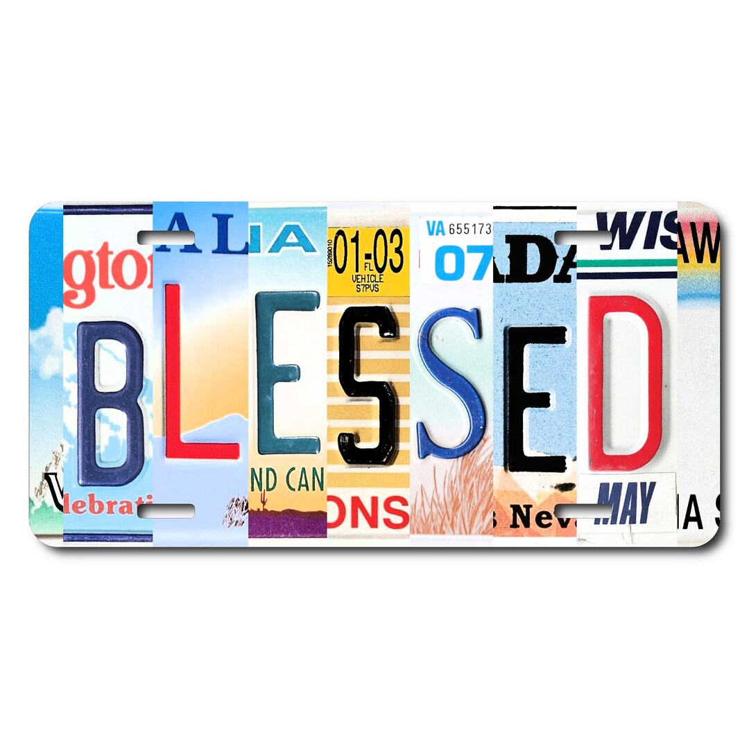 Blessed License Plate – Inspirational Aluminum Car Tag Faith and ...