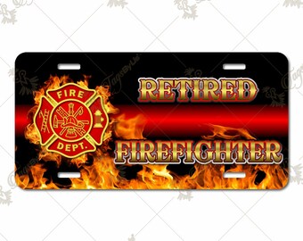 Firefighter Half License Plate - Etsy