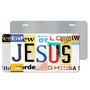 Jesus License Plate – Inspirational Letter Art Aluminum Car Tag Wall ...