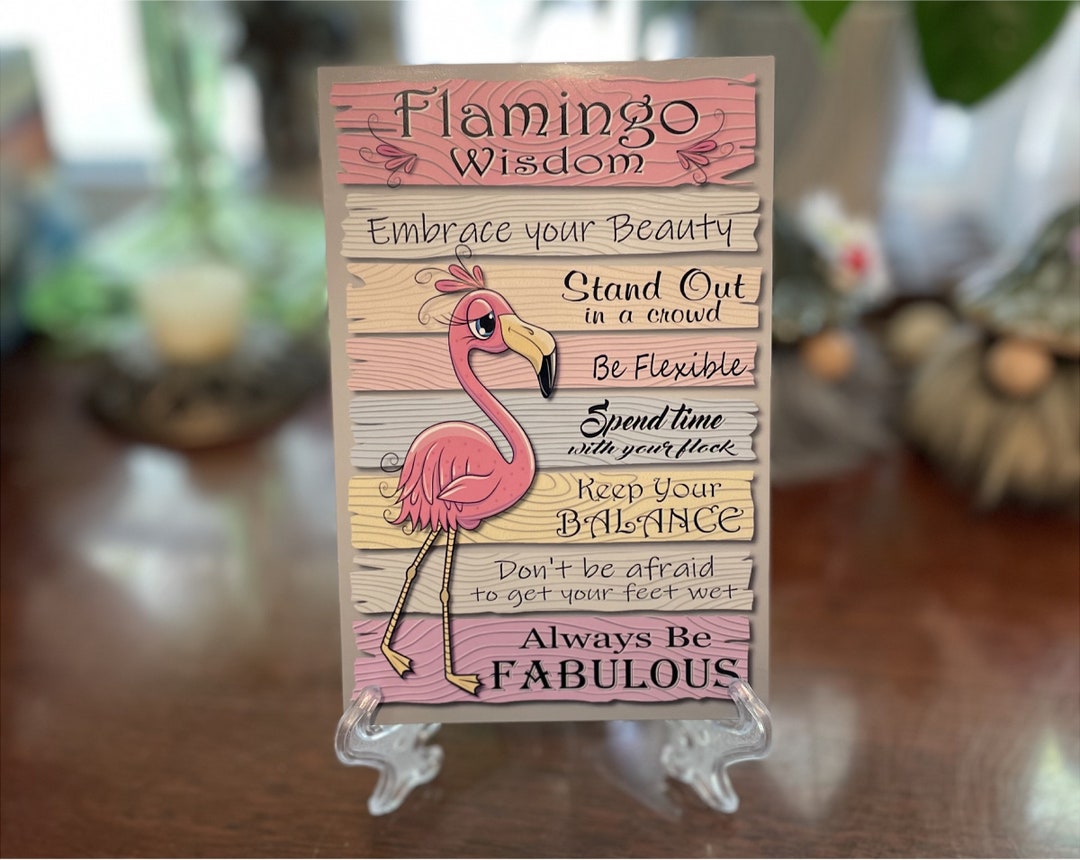 Flamingo Wisdom Desktop Sign With Free Display Easel - Etsy