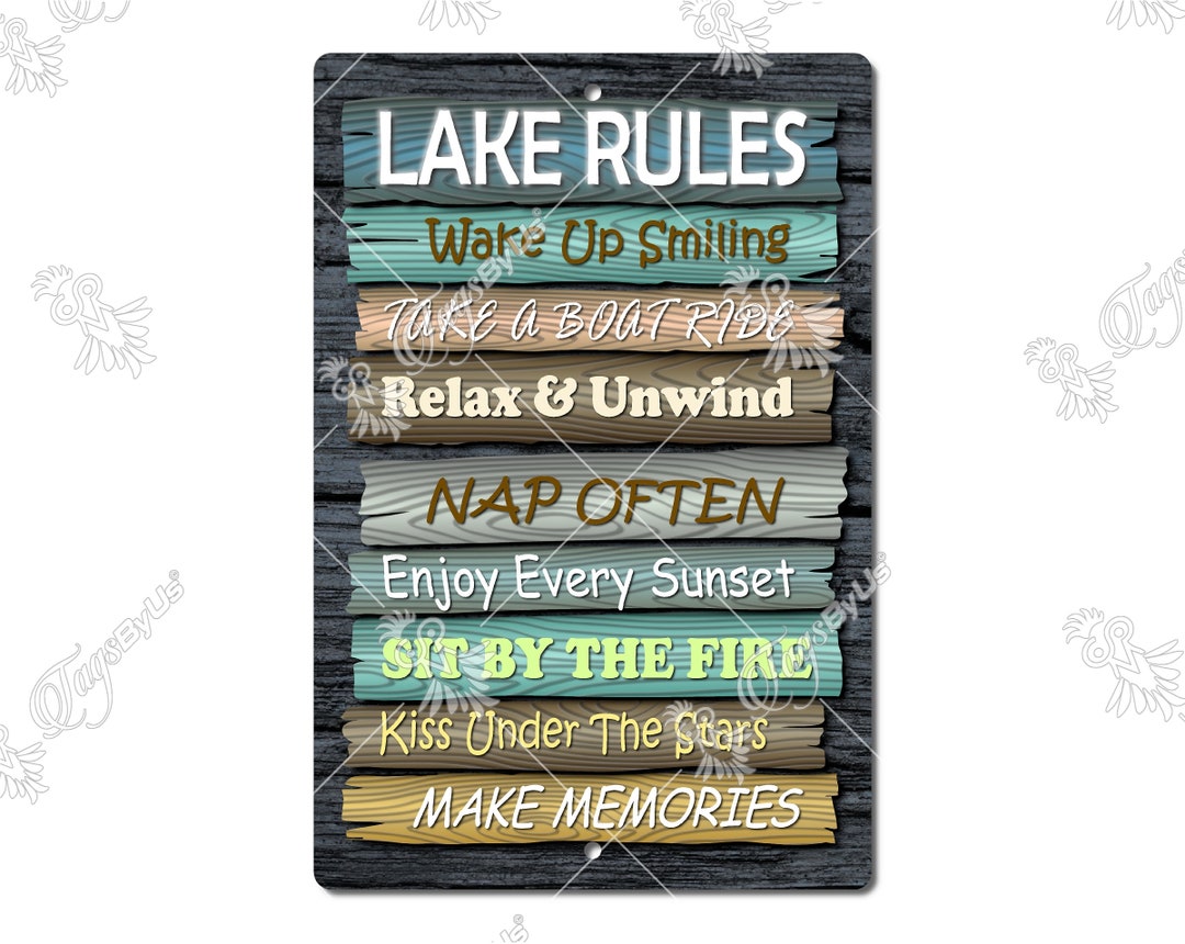 Lake Rules Metal Sign - Etsy