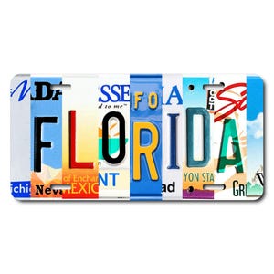 Florida License Plate Wall Decor: Aluminum Car Tag, Sunshine State Gift ...