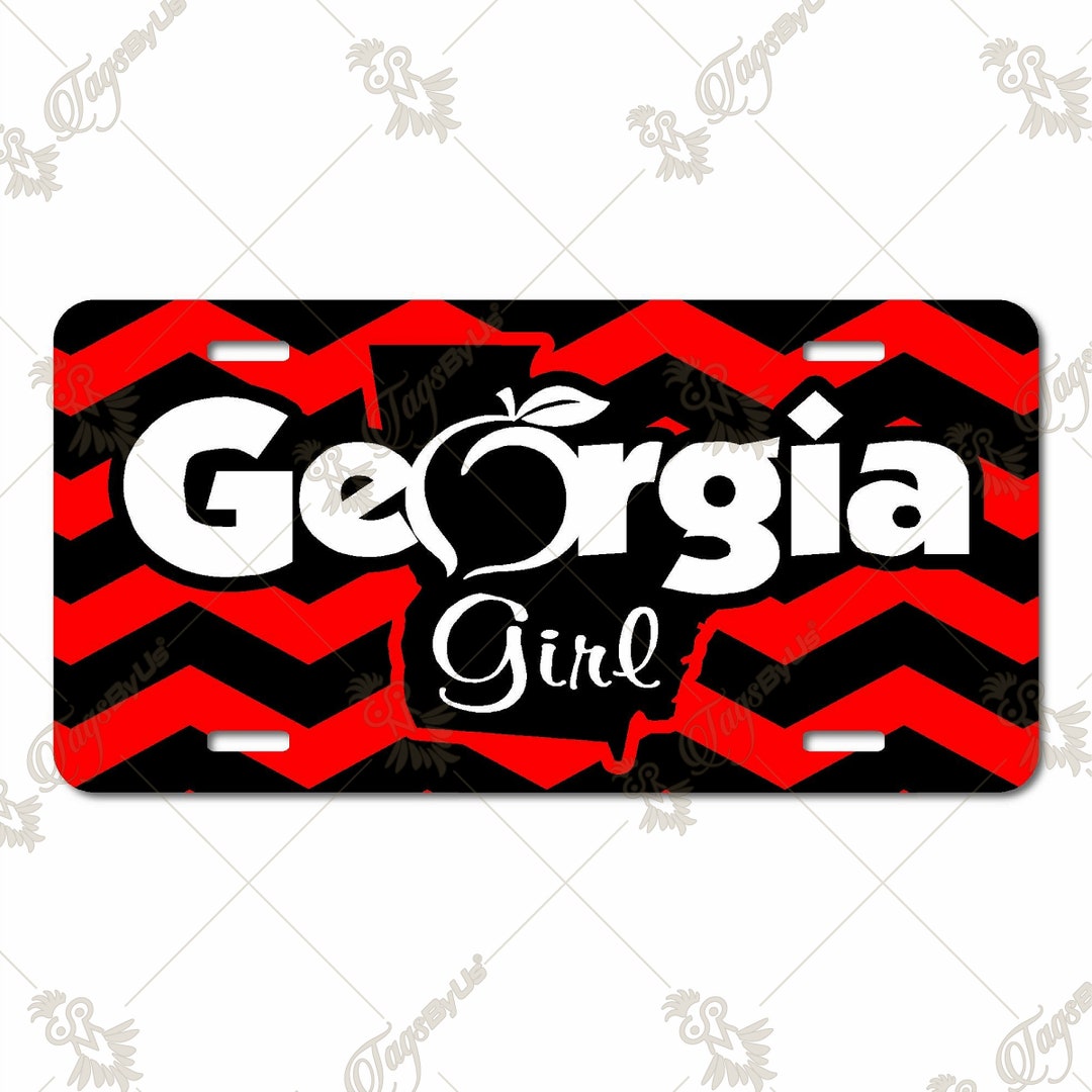 Georgia Girl Chevron License Plate With Optional Matching Key Chain - Etsy