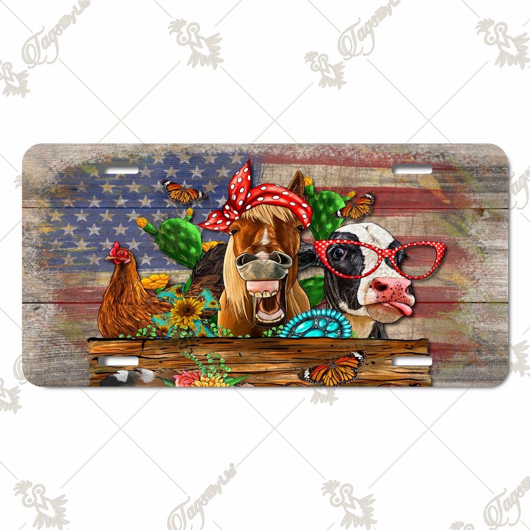 Farm Animals License Plate With Optional Matching Key Chain - Etsy