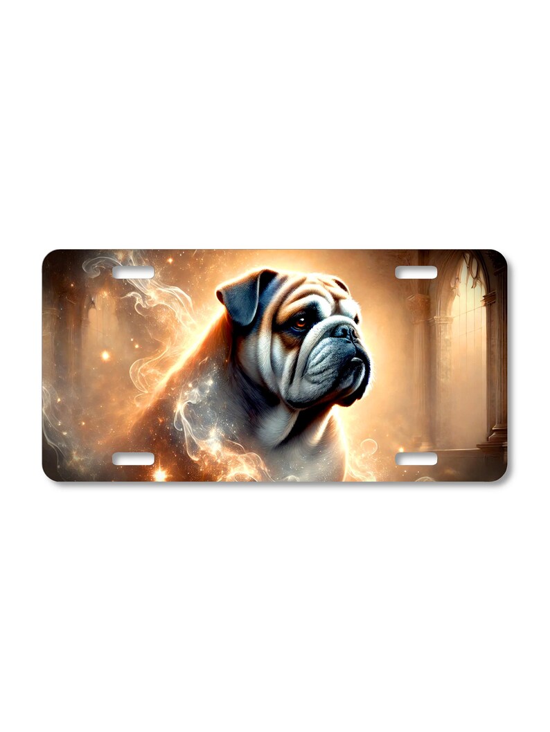Celestial English Bulldog License Plate – Flat Printed Aluminum Car Tag ...
