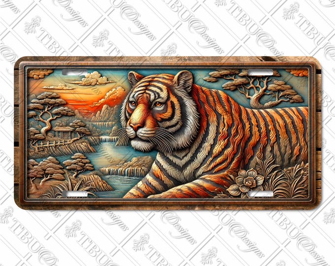 Tiger Pair Vanity Front License Plate, Aluminum License Plate Car ...