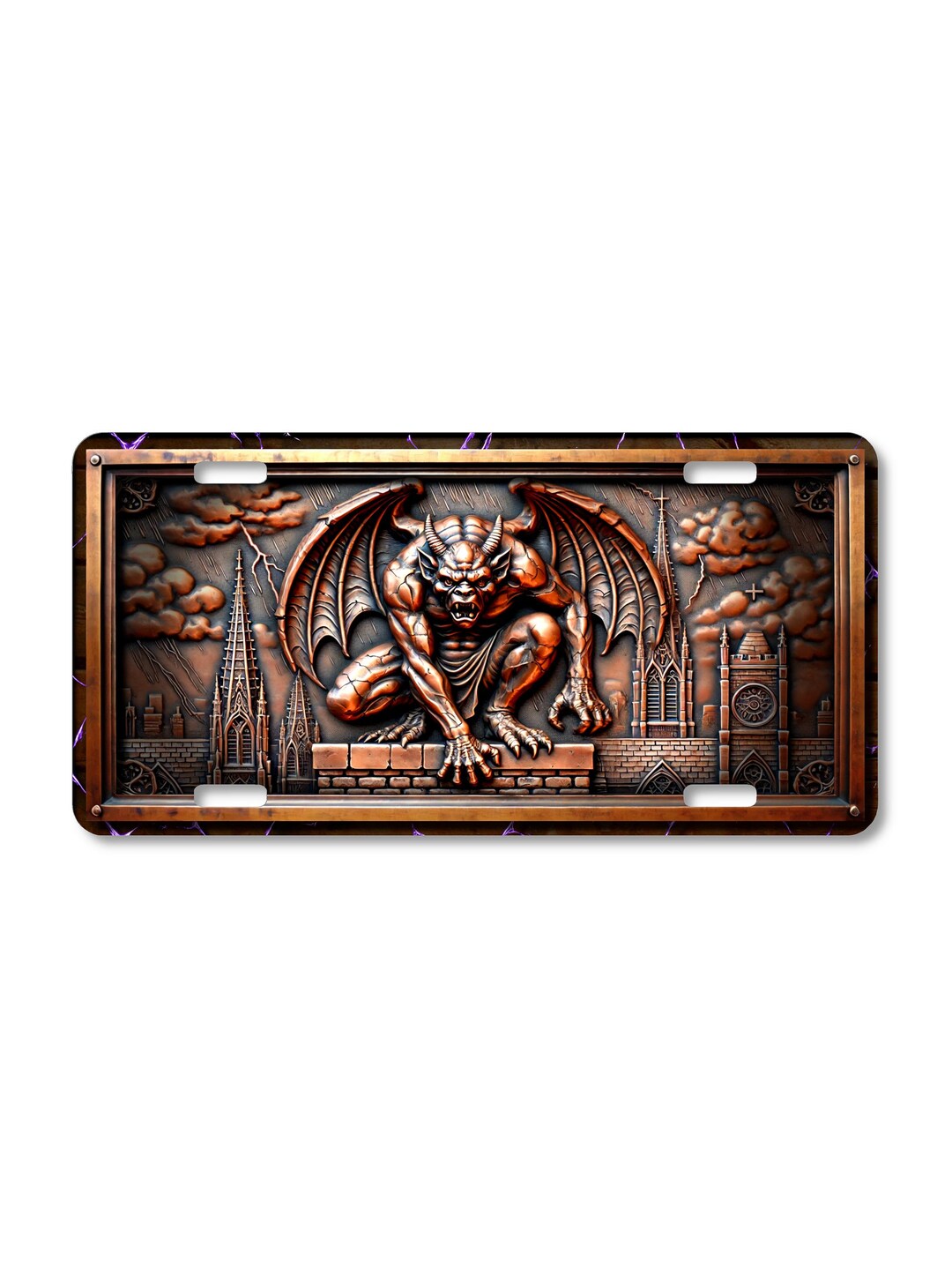Gothic Gargoyle License Plate: Embossed-look Fantasy Car Decor - Etsy