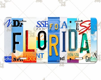 Florida Custom License Plate Custom Car Tag Tea Stained - Etsy