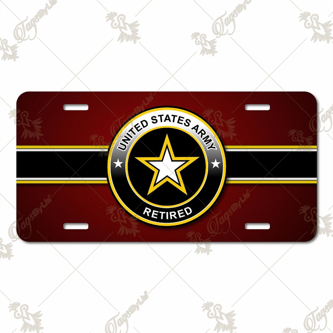 Army Retired Symbol License Plate With Optional Matching Key Chain - Etsy