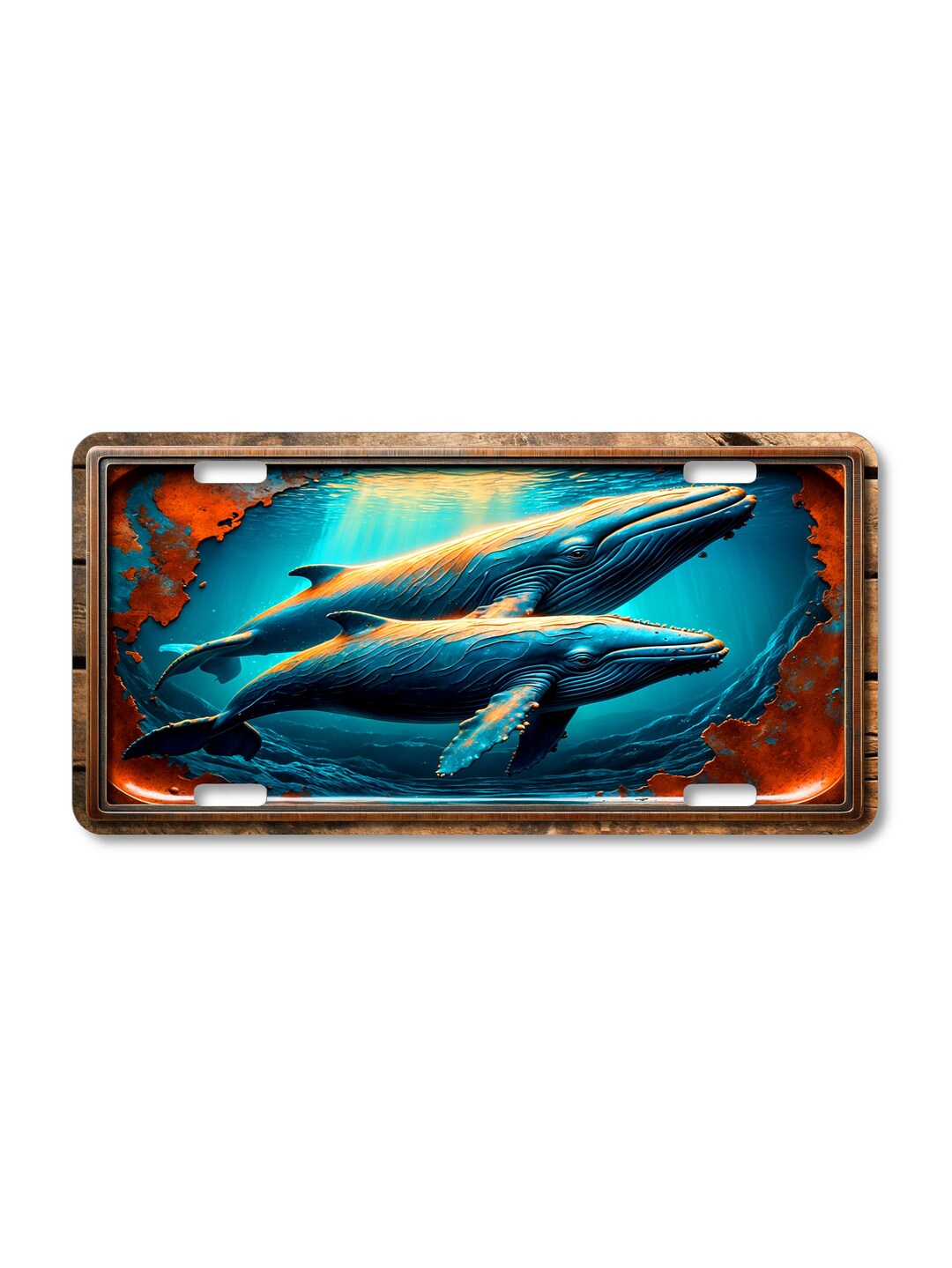 Rustic Whale Duo License Plate – Flat Printed Car Tag - Etsy