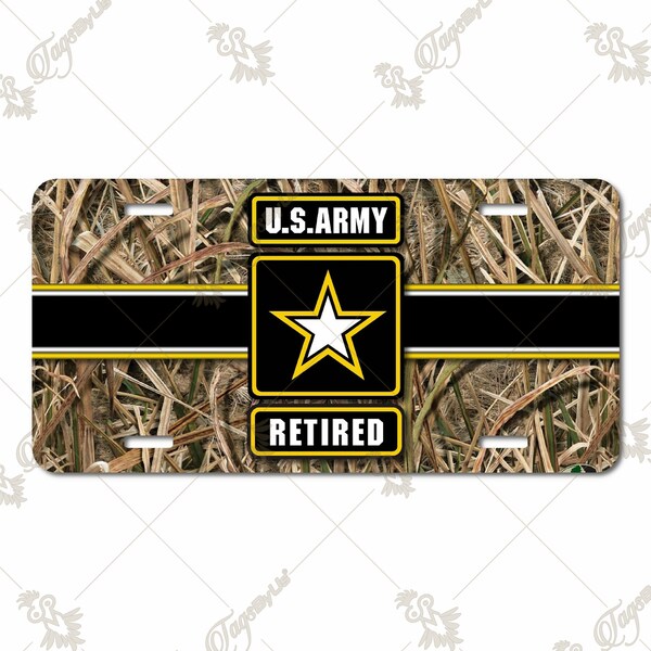Us Army Retired License Plate - Etsy