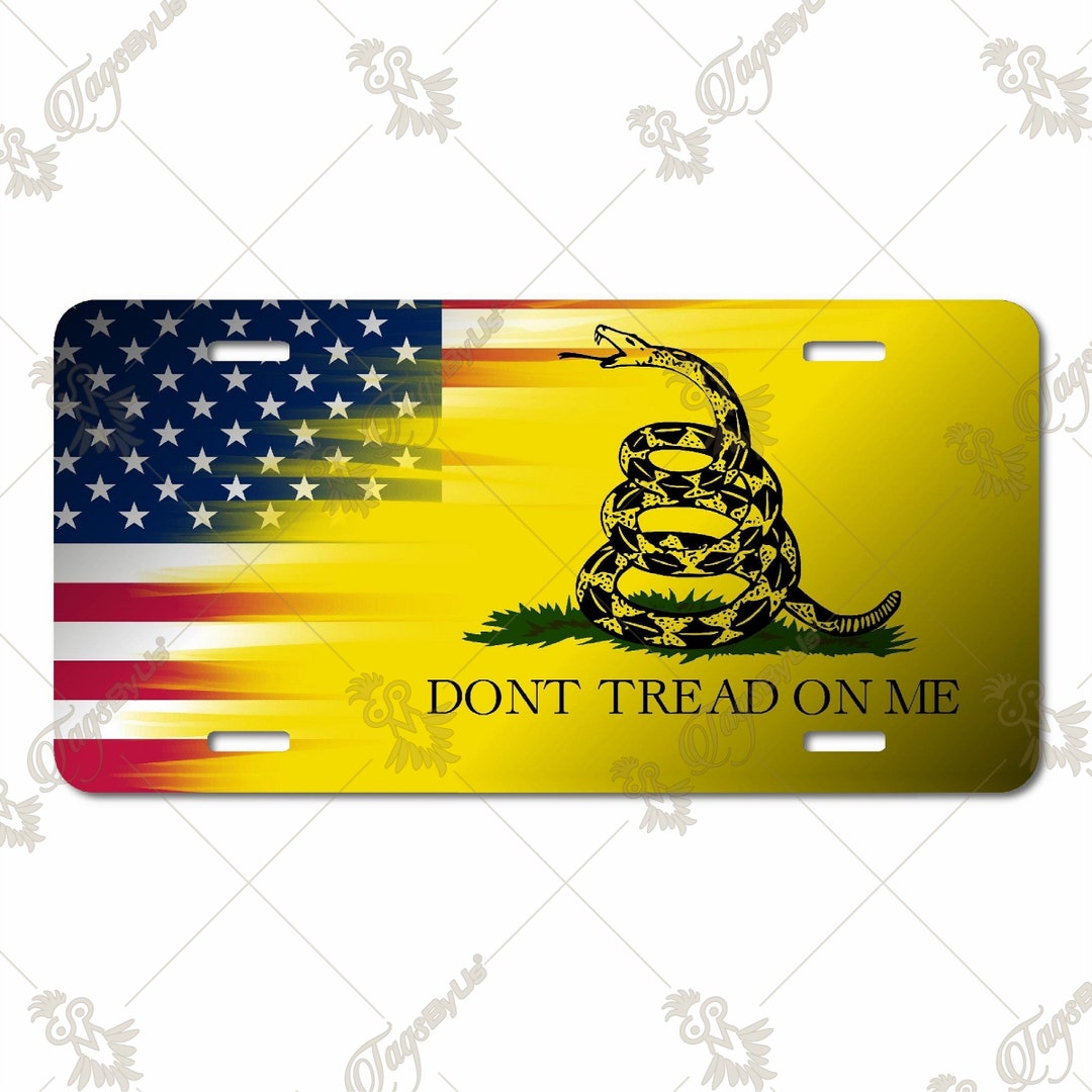 Don't Tread on Me American Flag License Plate With Optional Matching ...
