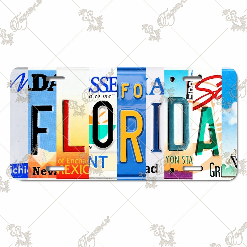 Florida License Plate Art - Etsy