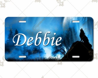 Custom Wolf License Plate - Etsy