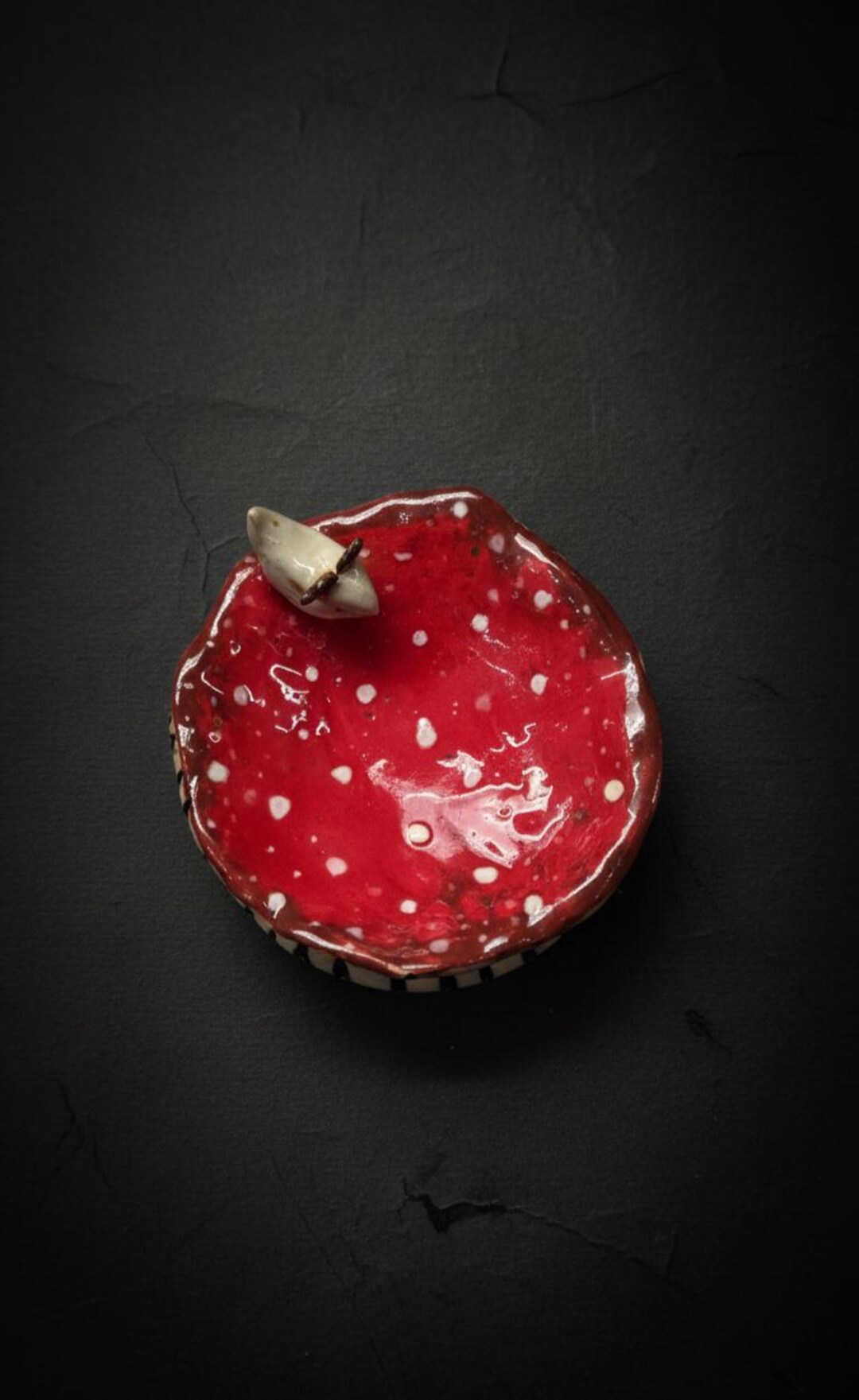 Handmade Mushroom Ring Dish With Horned Bird – Fly Agaric Trinket Tray ...