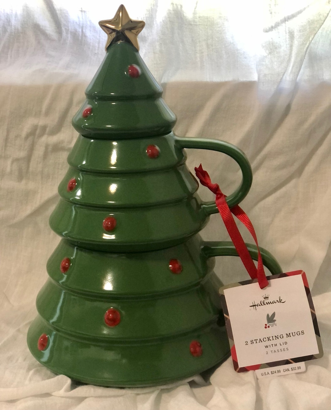 Hallmark Ceramic Christmas Tree Mug Set NWT - Etsy