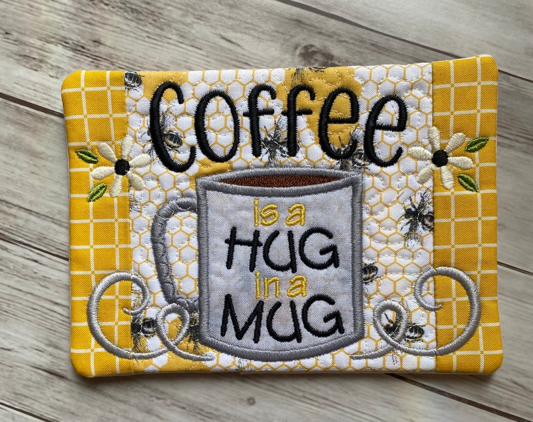 New COFFEE is a HUG in a MUG rug Mug. Coaster Gifts for - Etsy