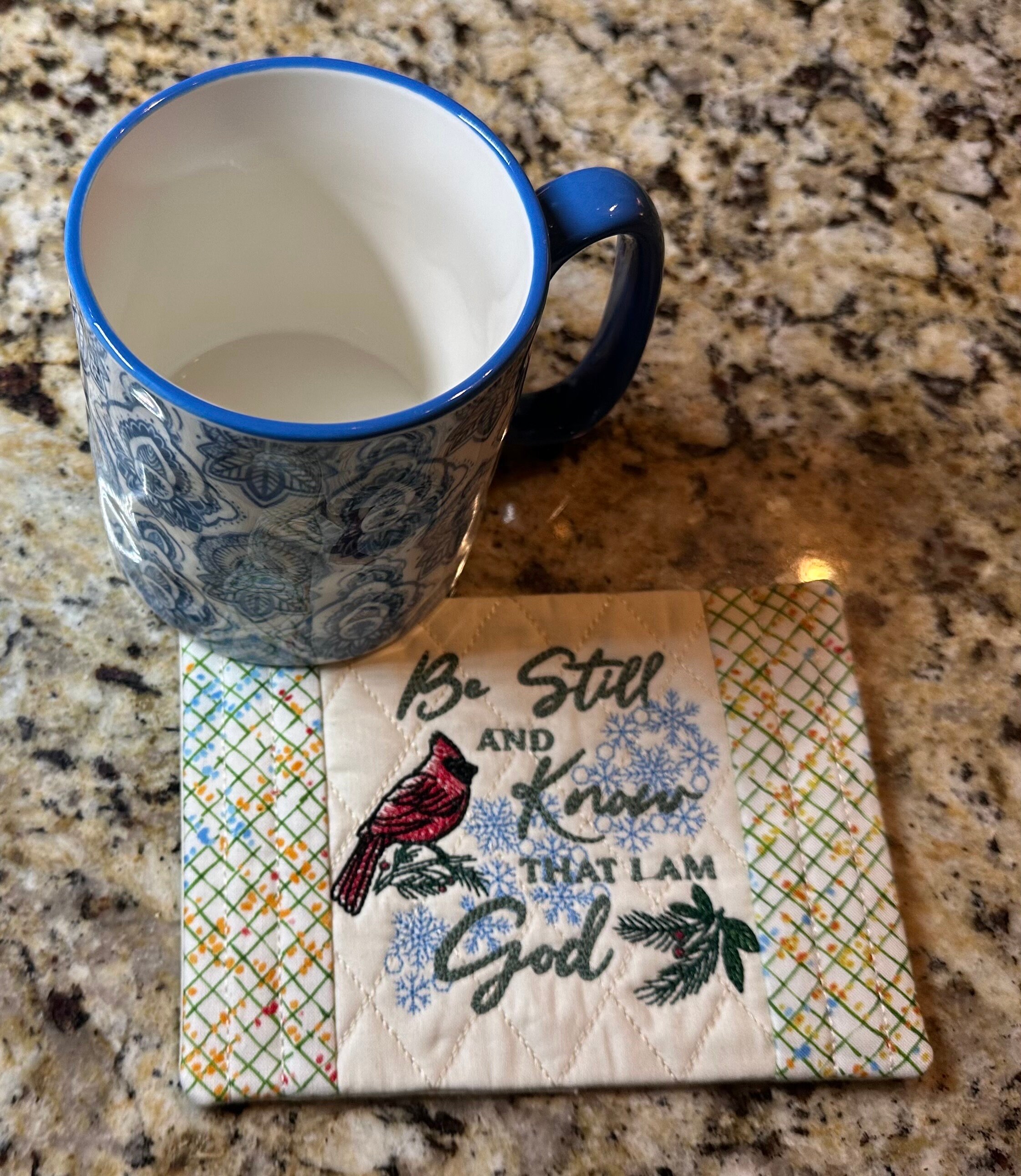 Mug Rug With Cardinal Inspirational Message “be Still and Know That I ...