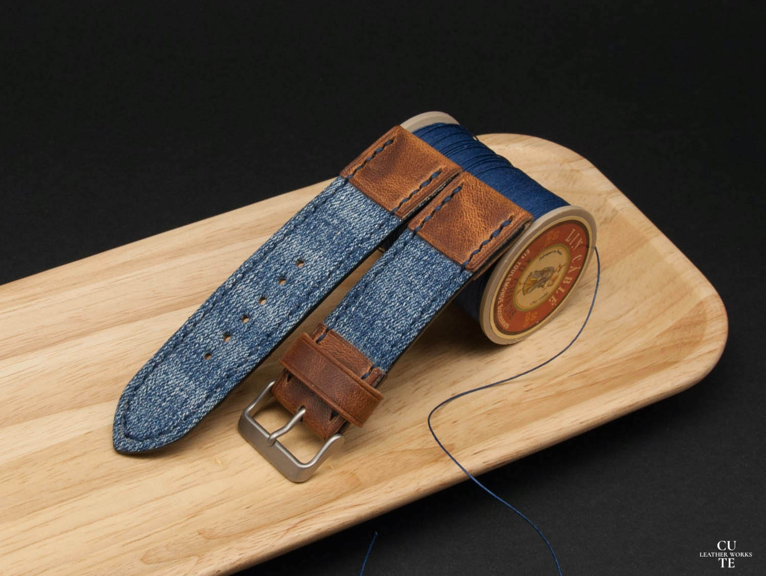 Leather Watch Band, Leather Watch Strap, Denim Watch Band, Horween ...