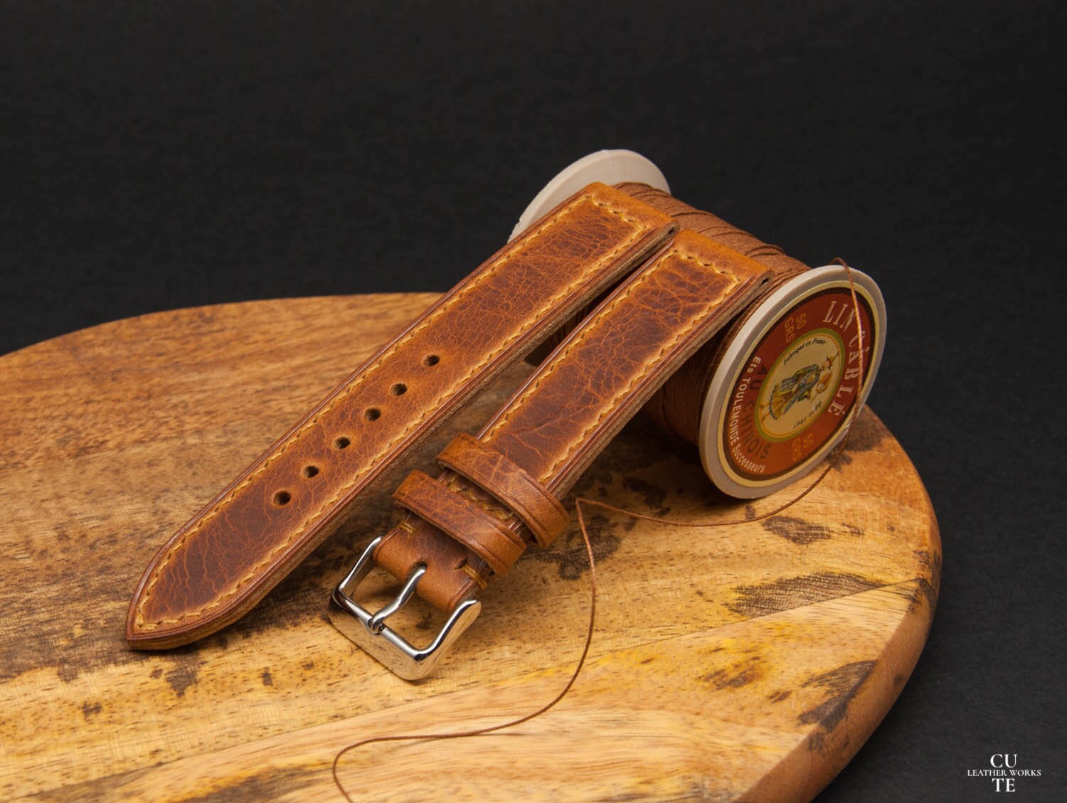 Leather Watch Band, Badalassi Carlo Wax Olmo Watch Strap, Handmade in ...