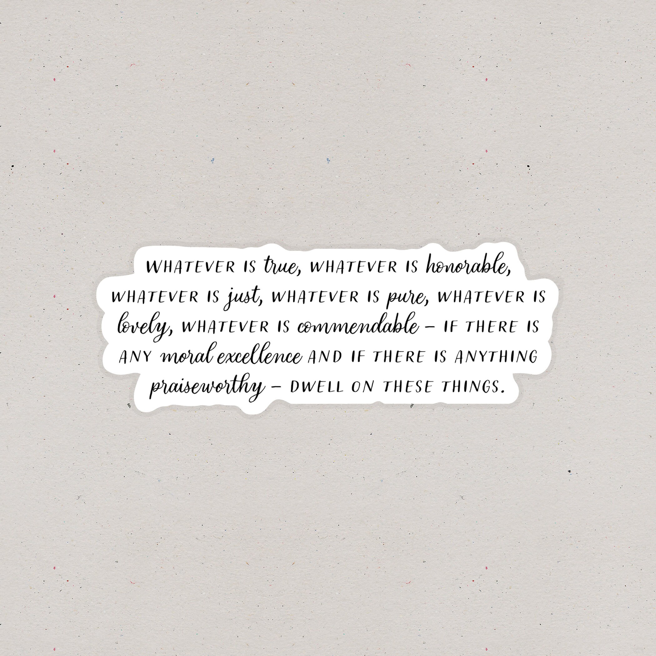 Philippians 4:8 Sticker • Bible Verse - Etsy