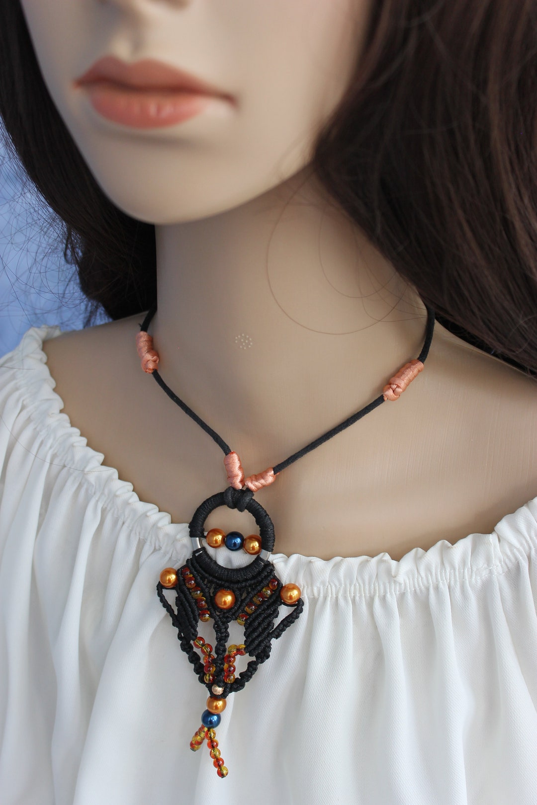 Macrame Tribal Pendant African Ethnic Pendant Talisman - Etsy