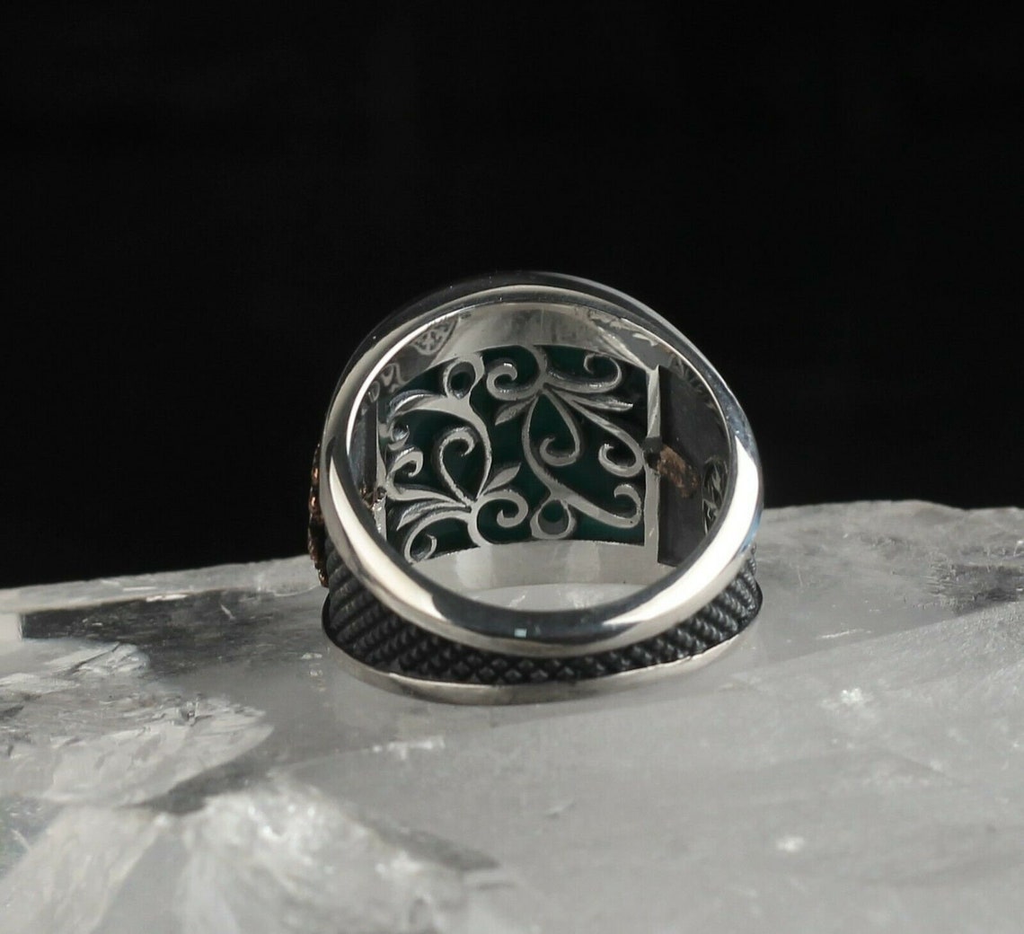 925 Sterling Silver Turkish Handmade Jewelry Emerald Men's - Etsy Canada