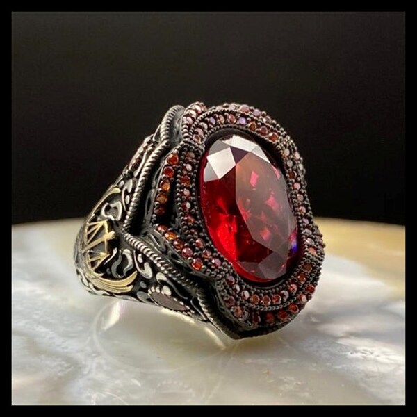 Ruby Man Ring - Etsy