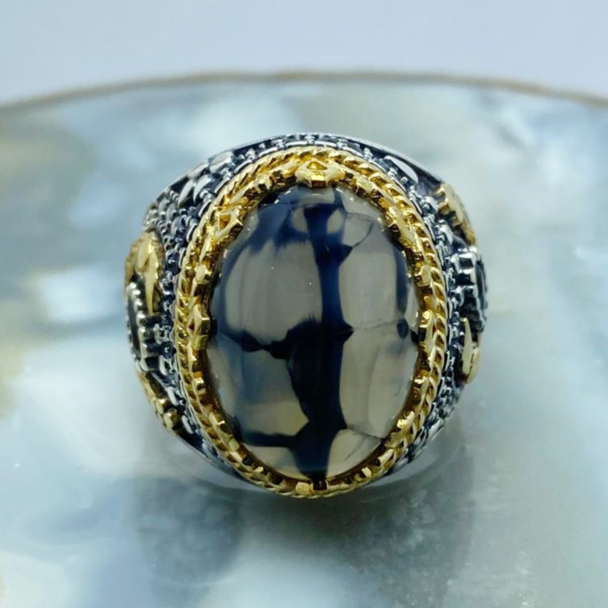 Men's Ringturkish Handmade Jewelleryyemen Agate - Etsy