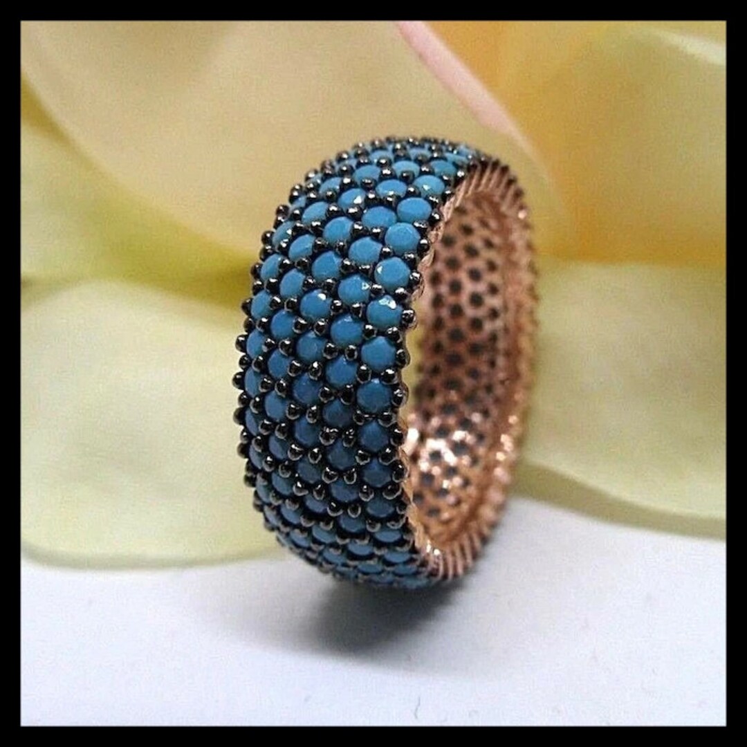 Bague turque faite à la main en argent sterling 925 avec micro pavé de ...