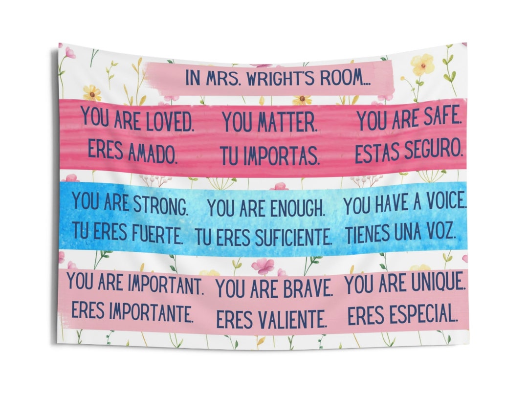 Classroom Tapestry, Bilingual Poster, Classroom Decor, Boho Tapestry ...
