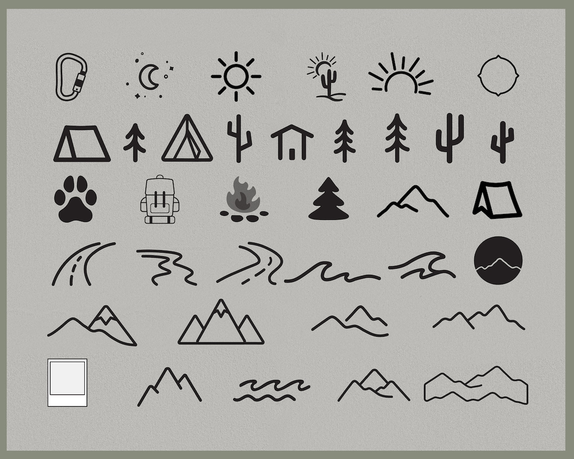 Outdoor Logo Design Pack and 36 Elements | Shirts, Logos, Products - Etsy