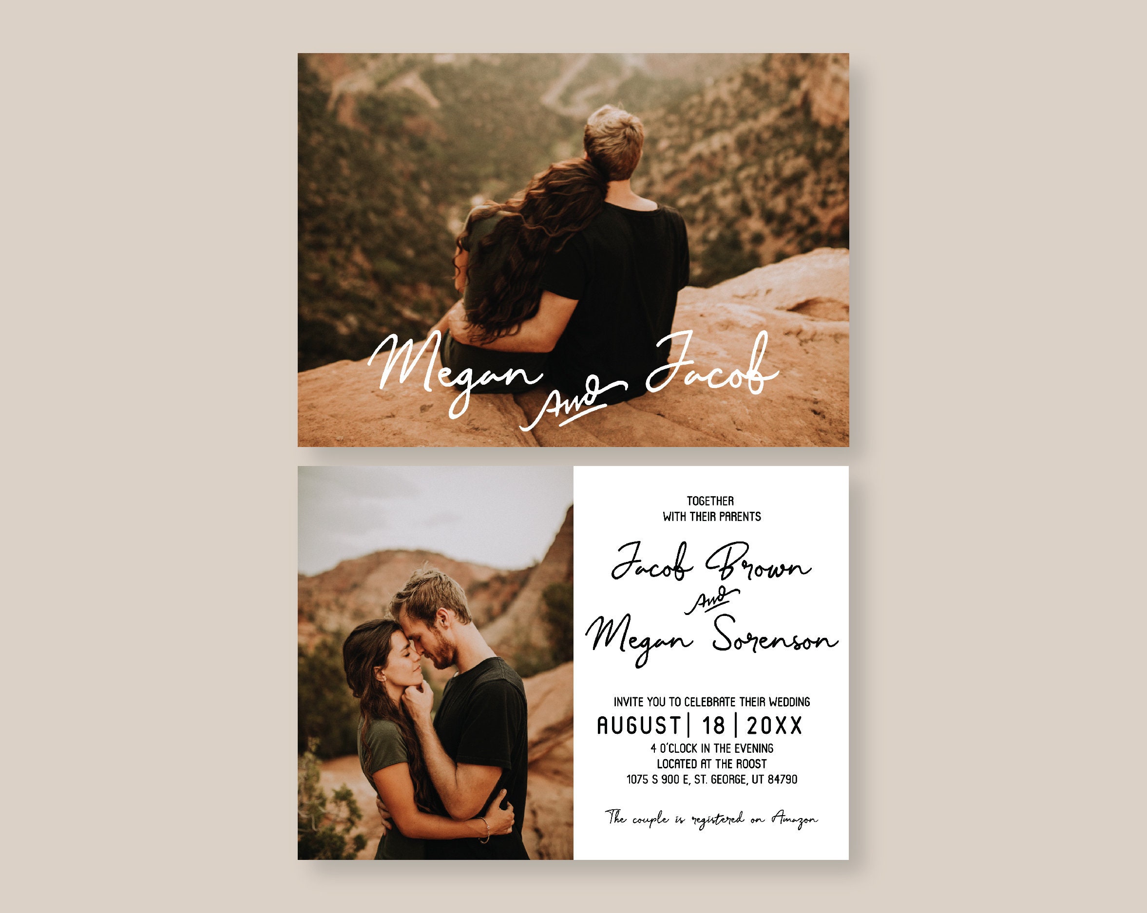 Wedding Custom Photo Invitation Printable Template Add - Etsy
