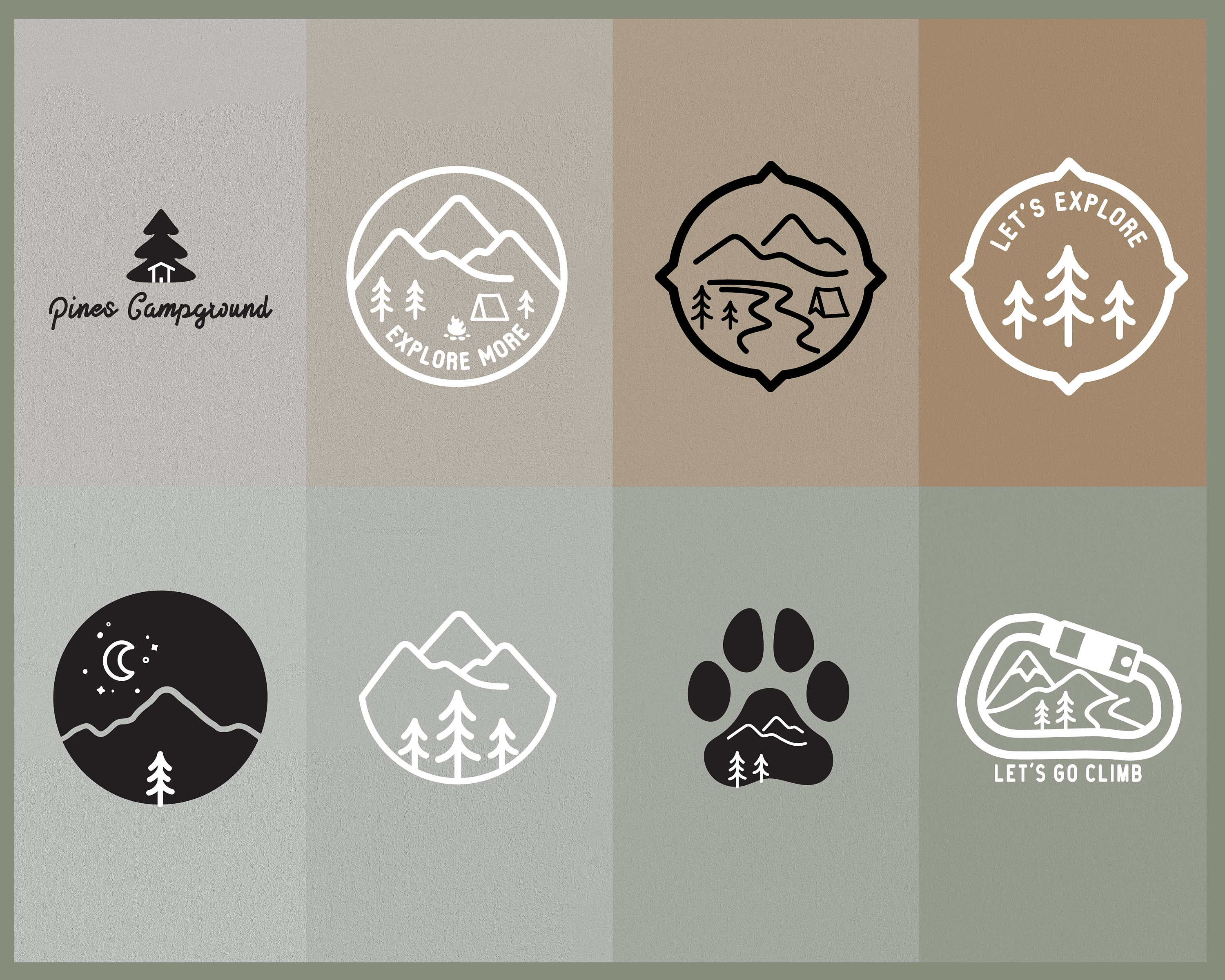 Outdoor Logo Design Pack and 36 Elements Shirts Logos - Etsy