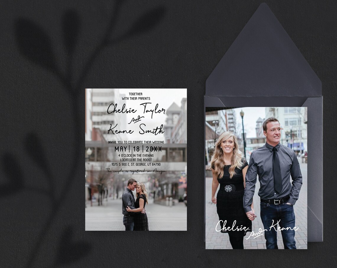 Wedding Custom Photo Invitation Printable Template Add - Etsy