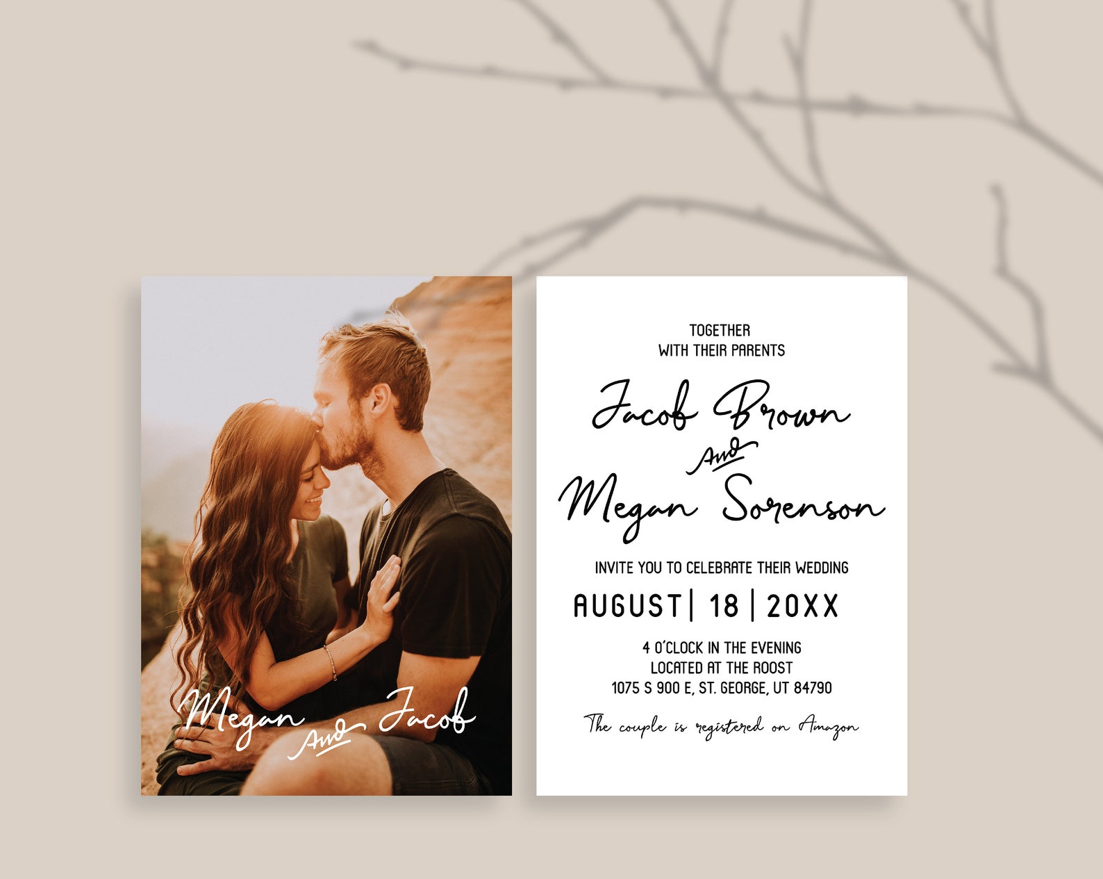 Wedding Custom Photo Invitation Printable Template Add - Etsy
