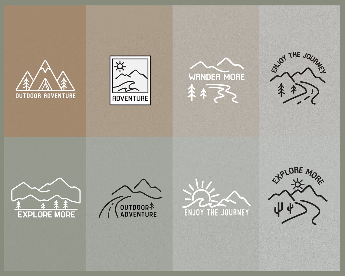 Outdoor Logo Design Pack and 36 Elements Shirts Logos - Etsy