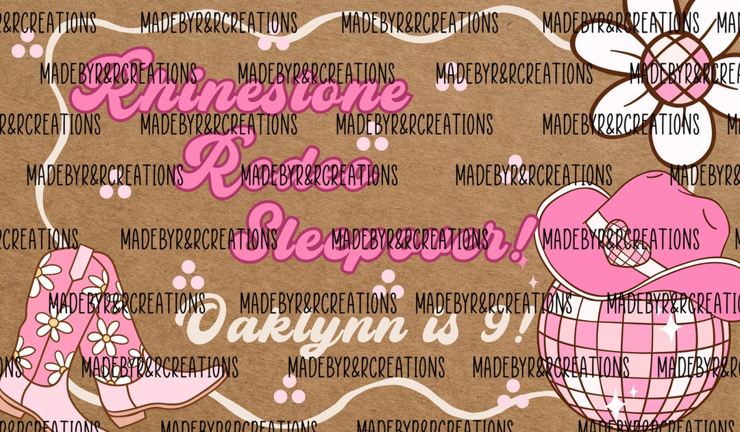Disco Cowgirl Editable Banner Template - Etsy