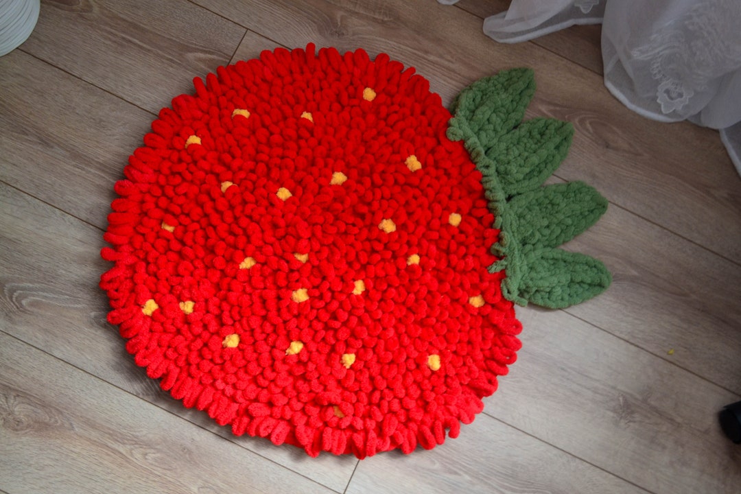 Aesthetic Bedroom Carpet, Strawberry Accent Area Rug , High Quality ...