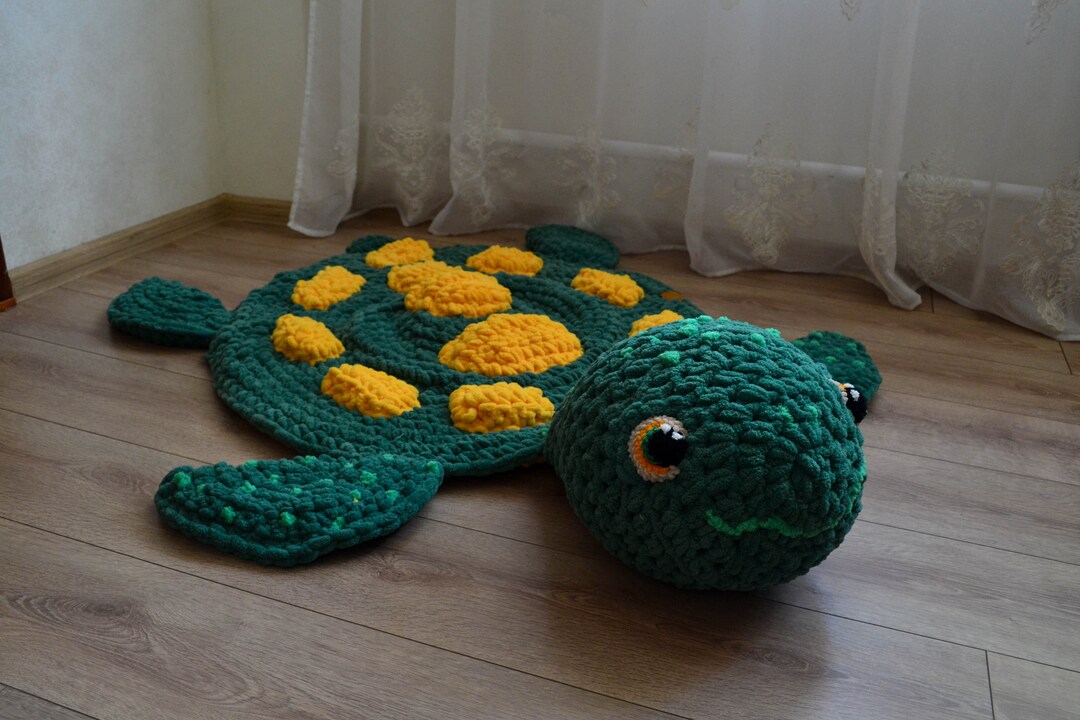 Handmade Super Soft Jumbo Turtle Toy Rug - Custom Colors and Sizes - Etsy