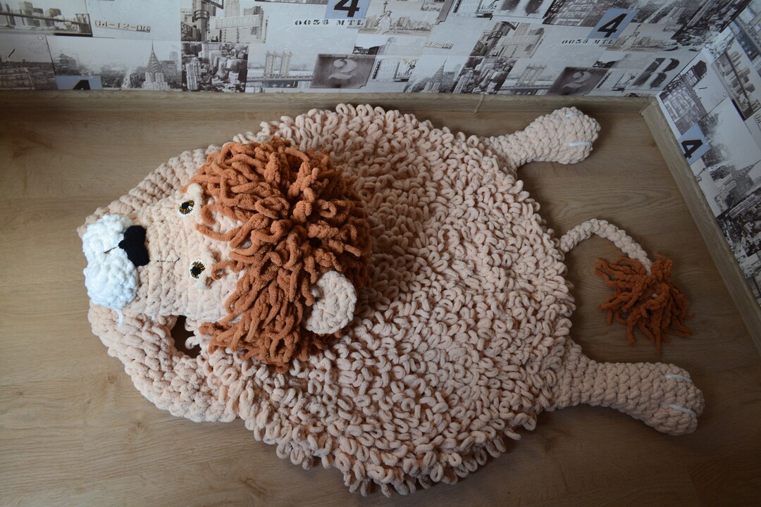 Crochet Lion Rug, Safari Nursery Decor - Etsy