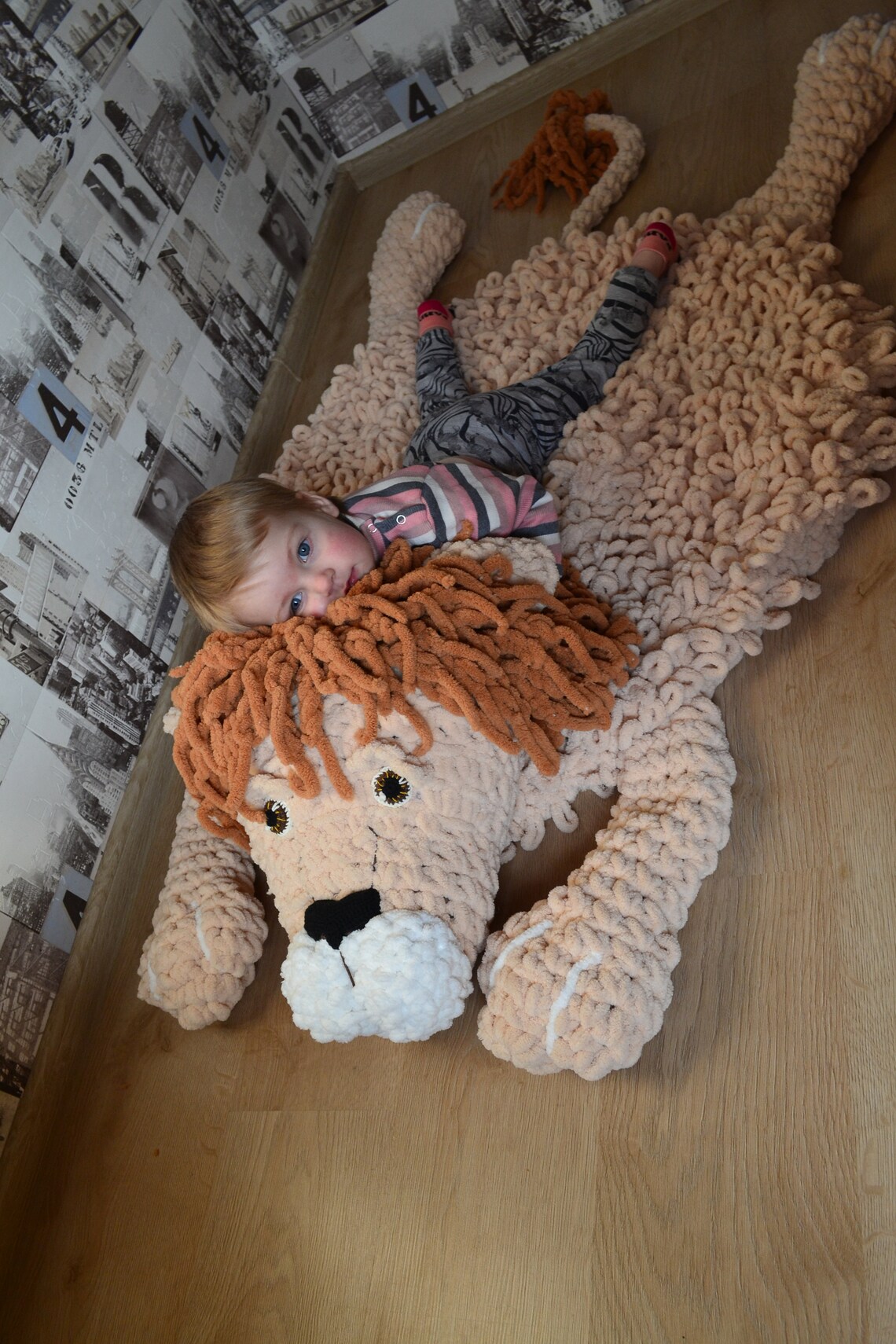 Crochet Lion Rug Safari Nursery Decor - Etsy