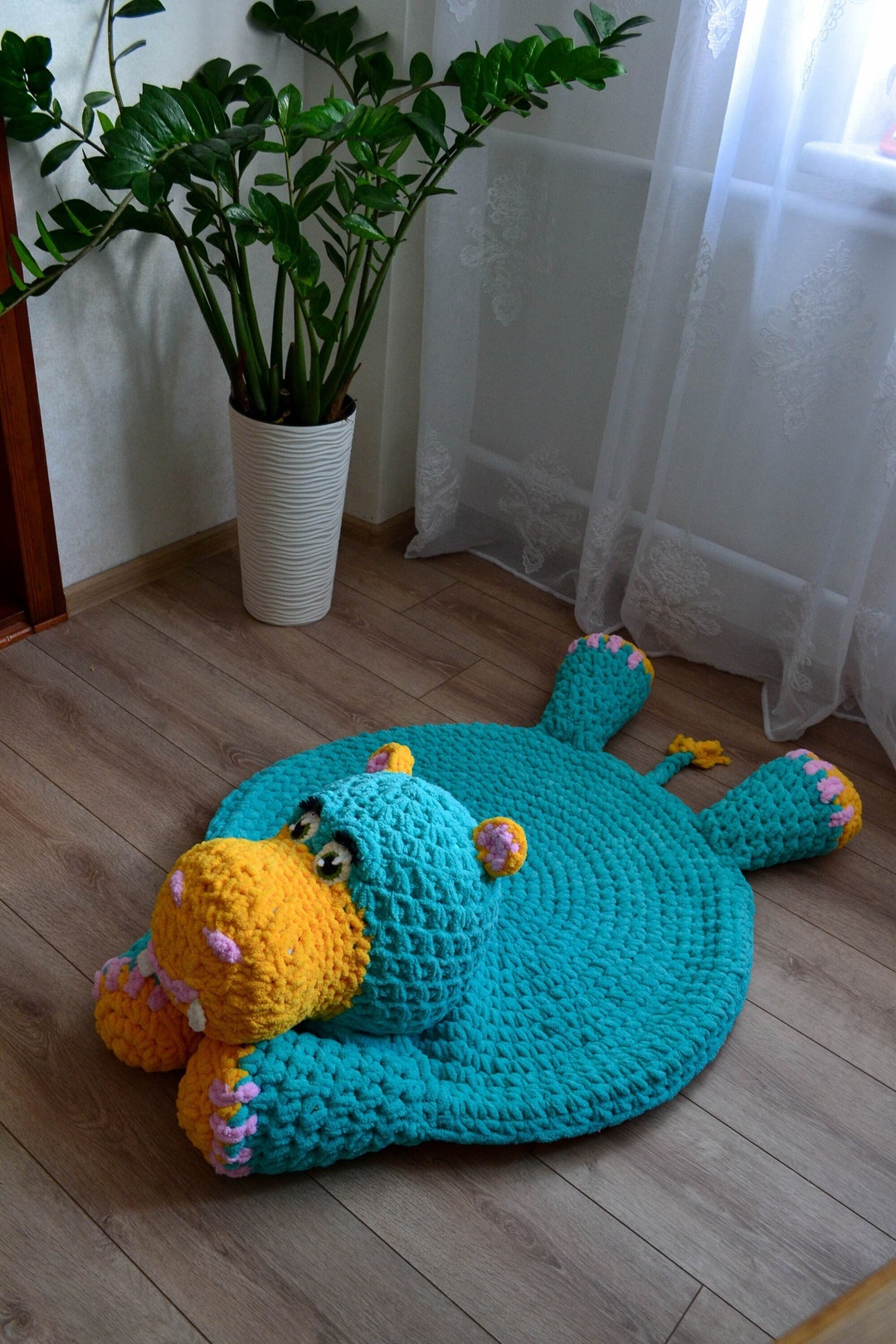 Safari Animal Hippo Rug Accent for Kids Room and Kindergarten - Etsy