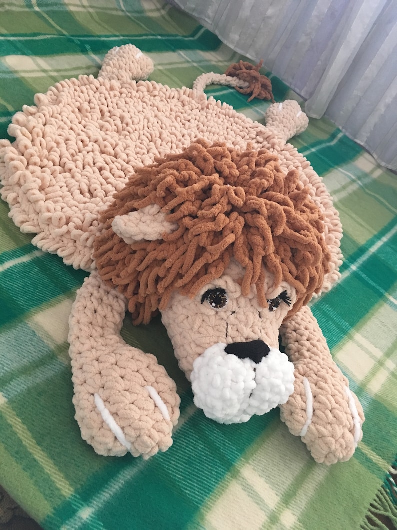Crochet Lion Rug Safari Nursery Decor - Etsy